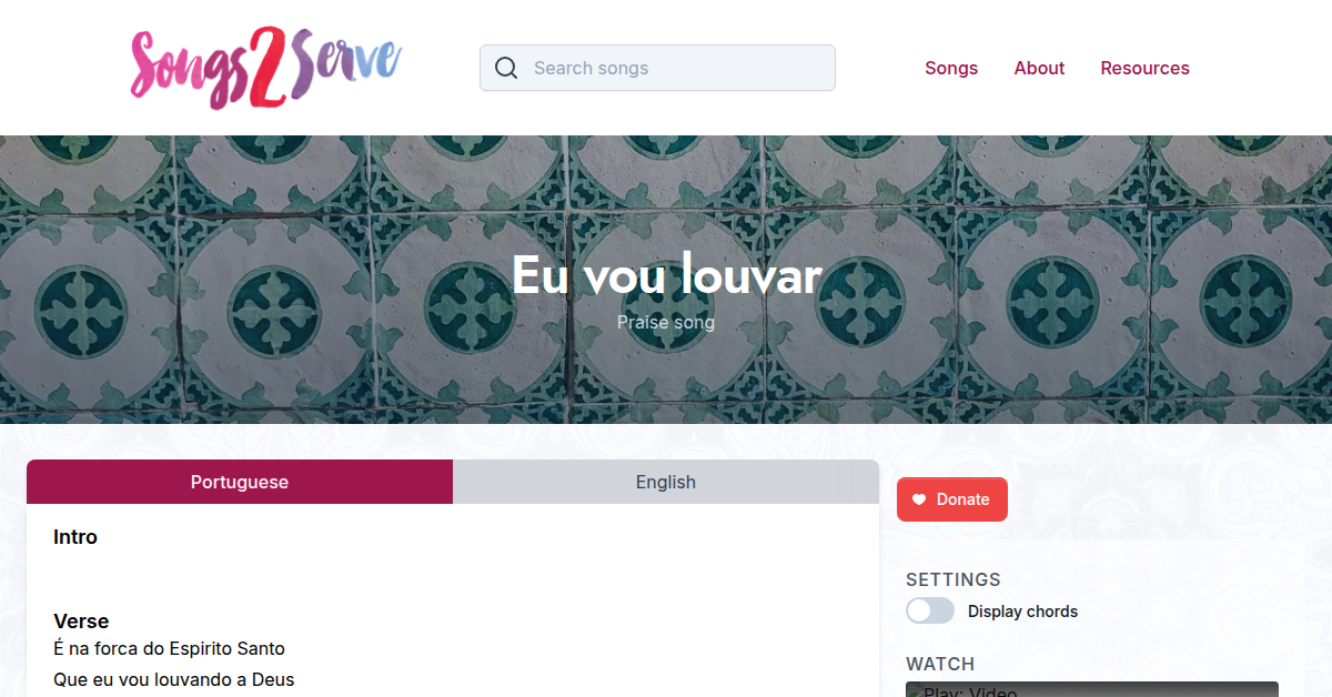 Eu vou louvar (Praise song) - Songs2Serve EU