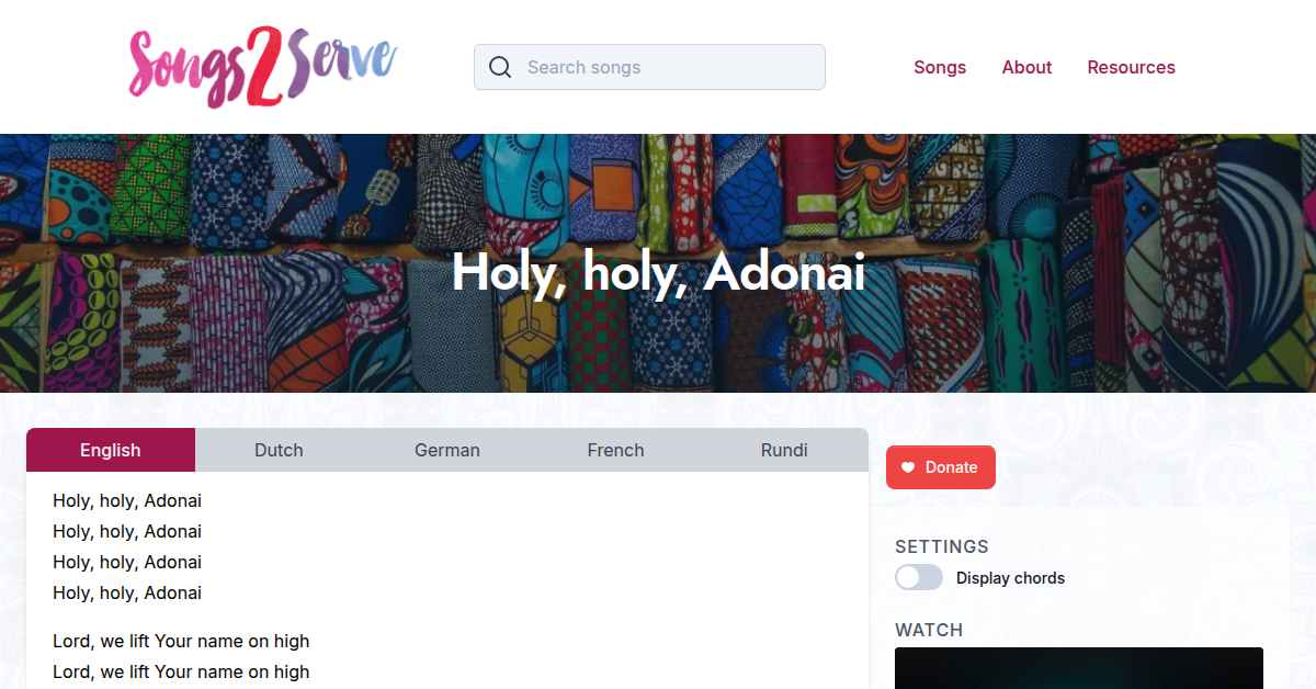 Holy, holy, Adonai - Songs2Serve EU