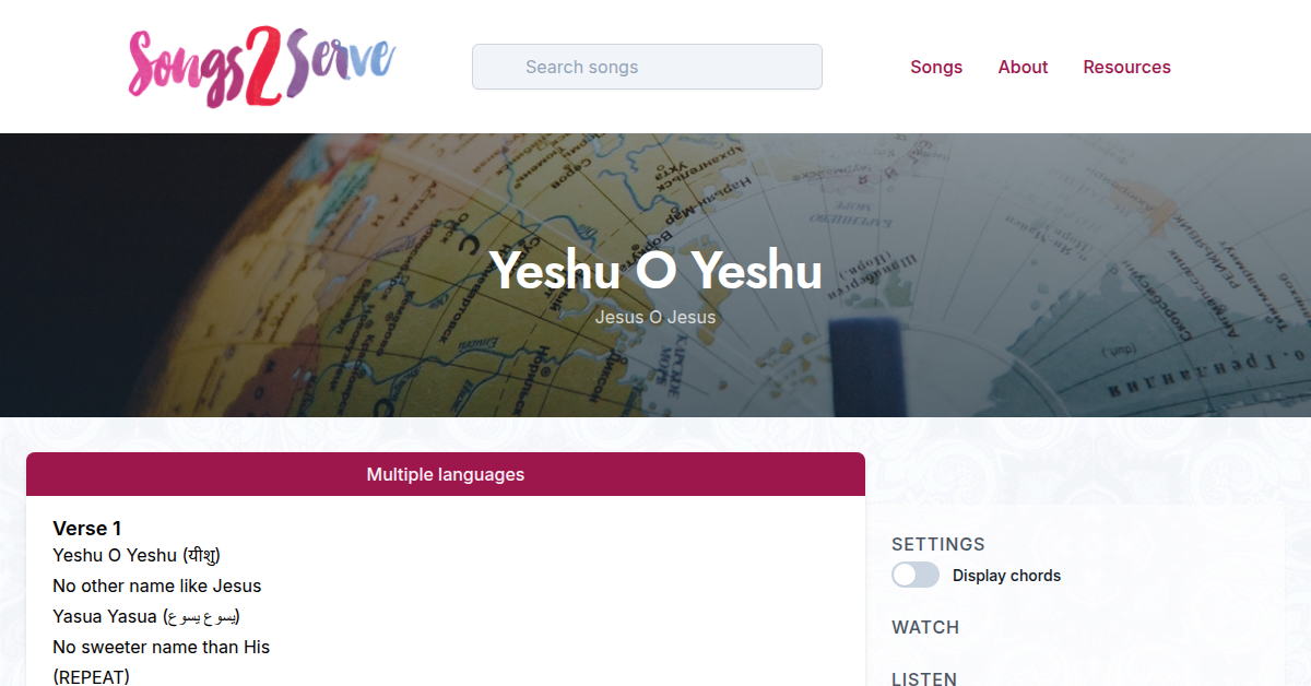 Yeshu O Yeshu (Jesus O Jesus) - Songs2Serve EU